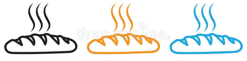 Fresh Bread Icon Vector Logo Set Collection for Web App Ui Stock Vector ...