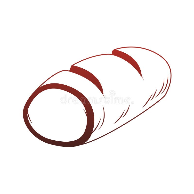 Fresh Bread Isolated Red Lines Stock Vector - Illustration of product ...