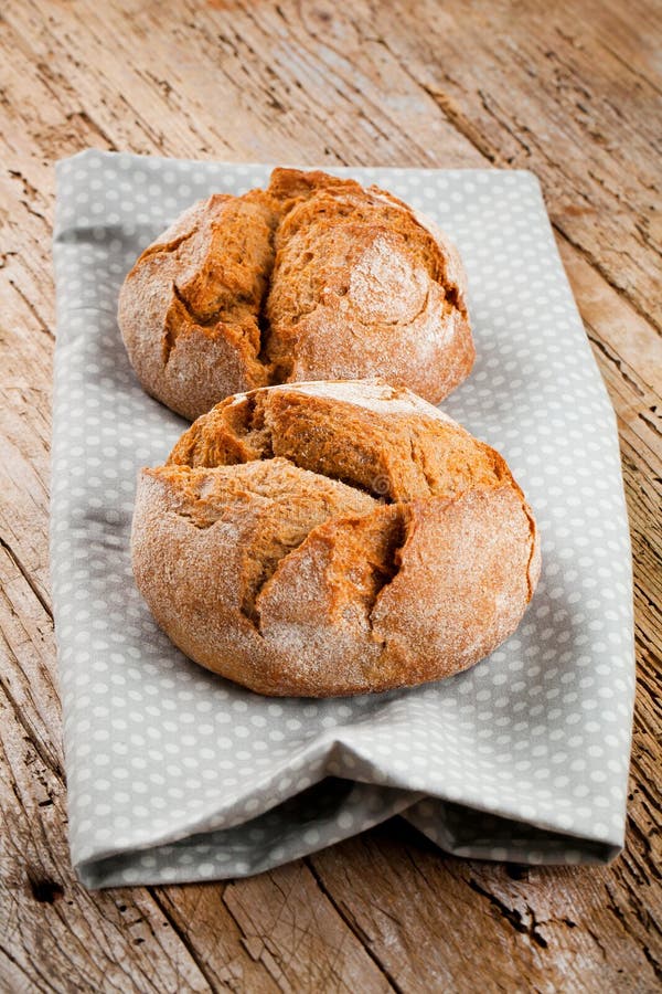 Fresh Bread on the Kitchen Table. the Healthy Eating and Traditional ...