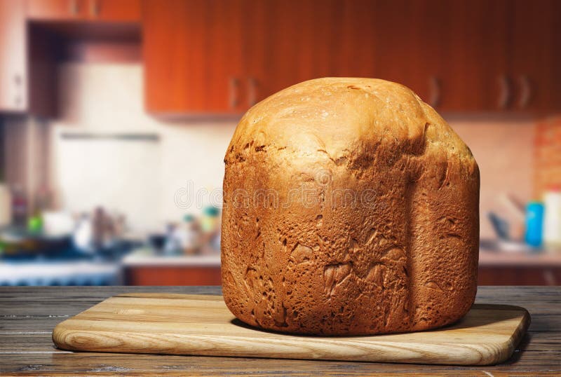 Fresh Bread on the Kitchen Table Stock Photo - Image of horizontal ...