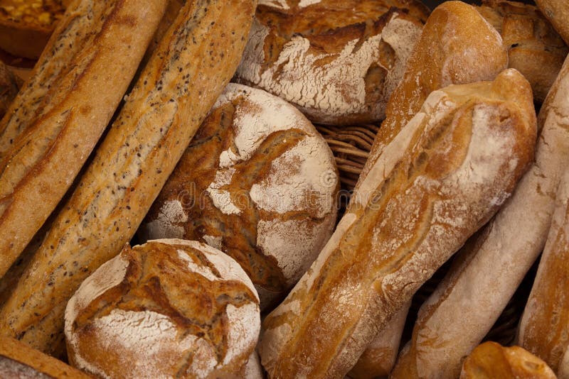 Fresh bread at market stock image. Image of basket, cooking - 25826667