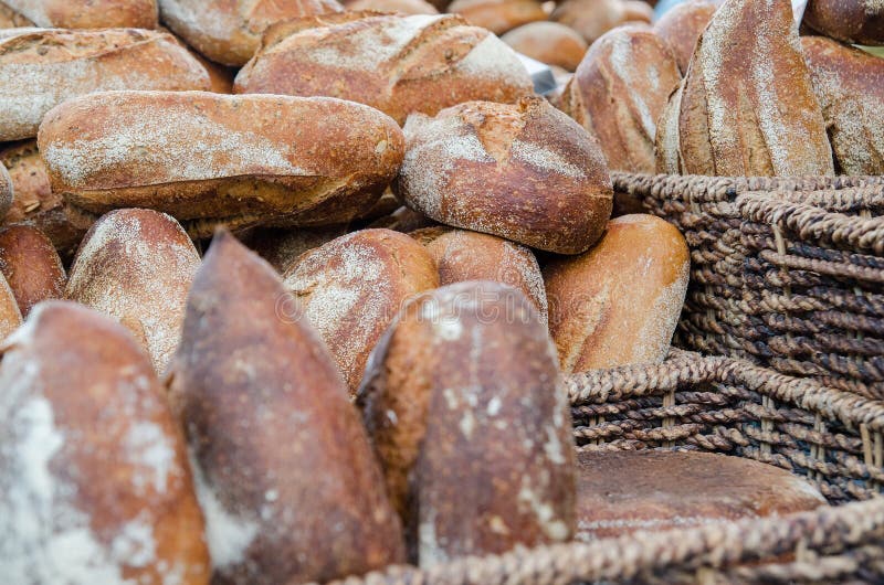 The fresh bread on market stock photo. Image of assortment - 124560998