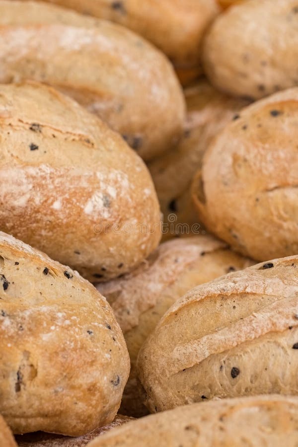 Fresh Bread on the Market Closeup Stock Image - Image of dinner, loaf ...