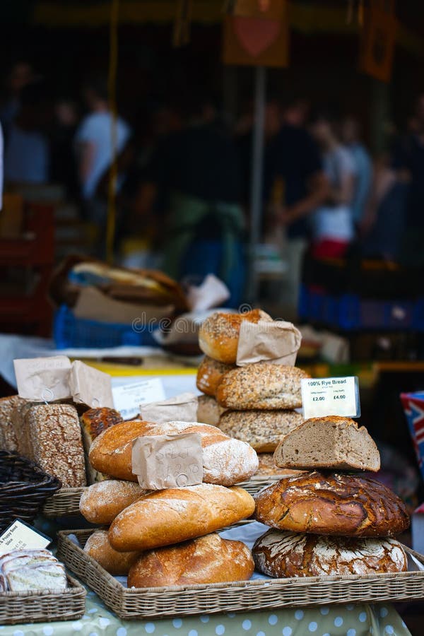 Fresh bread at market stock photo. Image of basket, dish - 33172830
