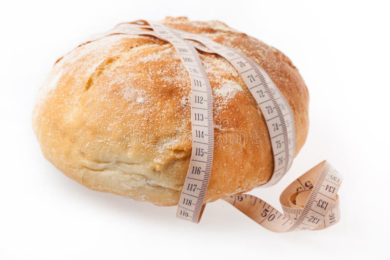 Fresh Bread with Measuring Tape Stock Photo - Image of diet, gourmet ...