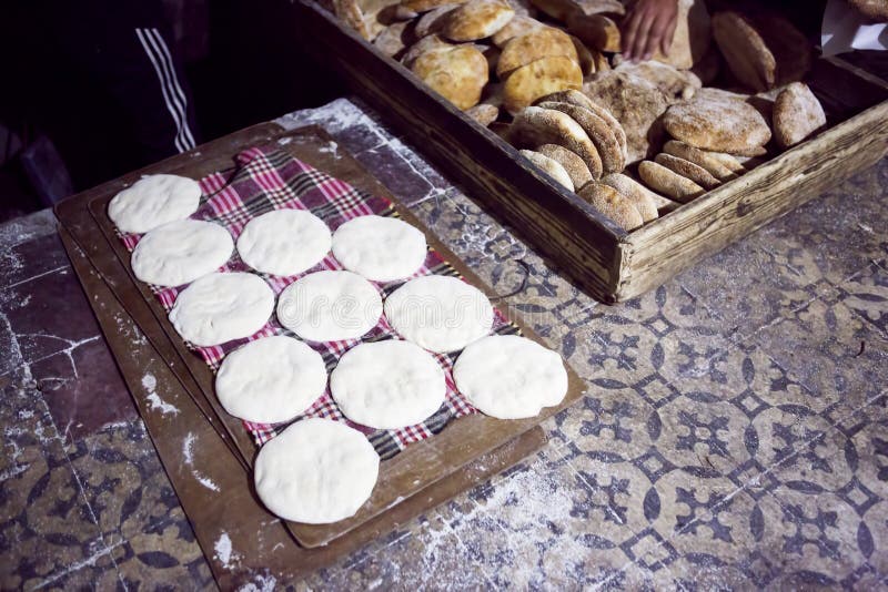Fresh Bread Moroccan Bakery, Essaouira Stock Photo - Image of arabic ...