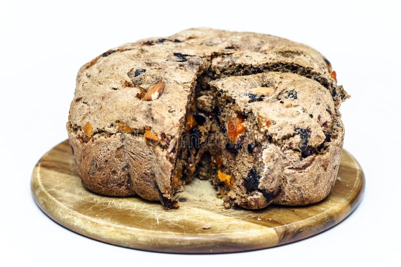 Fresh Bread with Raisins and Plum Stock Photo - Image of leaven ...