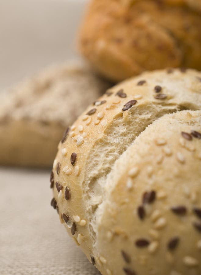 Fresh Seeded Triangular Italian Bread Rolls Stock Photo - Image of ...