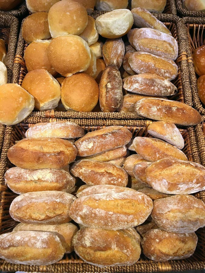 Fresh Bread Rolls stock image. Image of oval, baskets - 103176137