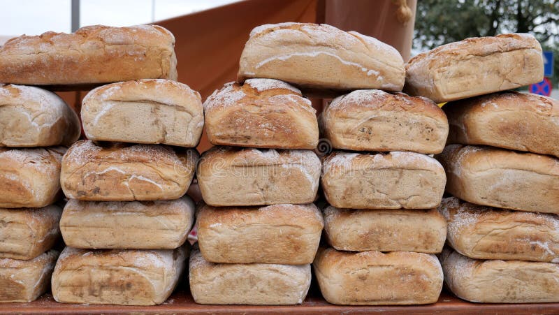 Fresh Bread for Sale at Farmers Market Stock Image - Image of bread ...