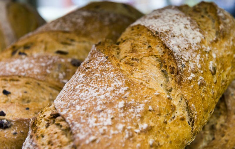 Fresh Bread Section on Retail Supermarket Stock Image - Image of ...