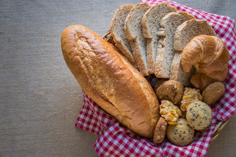 Fresh Bread, Sliced Bread, French Bread, Cookie and Croissant in the ...