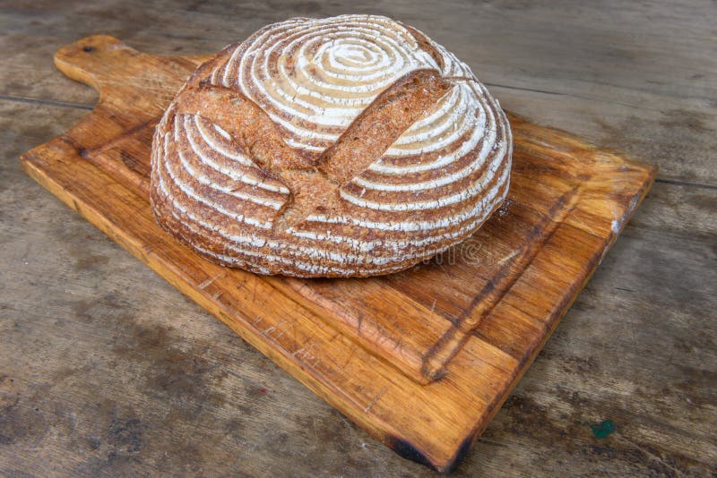 Fresh Bread with Spelled Flour on a Table Stock Image - Image of rustic ...