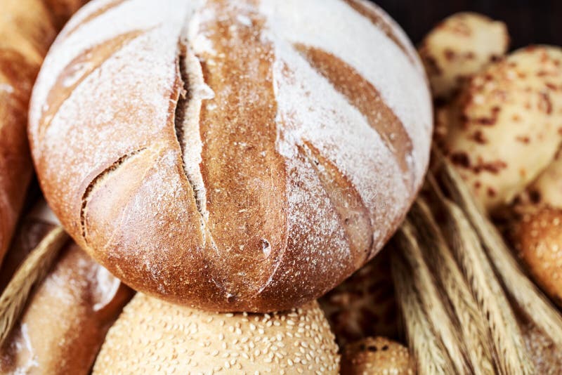 Fresh Bread on Table. Homemade Bread. Kitchen or Bakery Poster Design ...