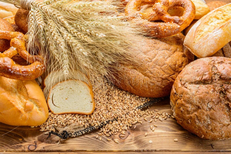 Fresh Bread Sliced on Board Stock Image - Image of closeup, homemade ...