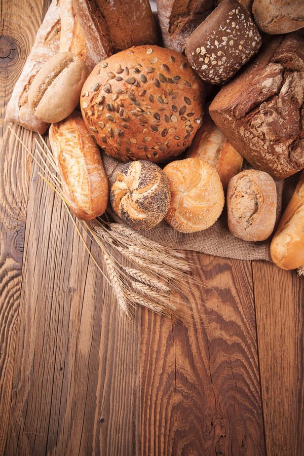 Fresh bread on wood stock photo. Image of cereal, eggs - 33258784