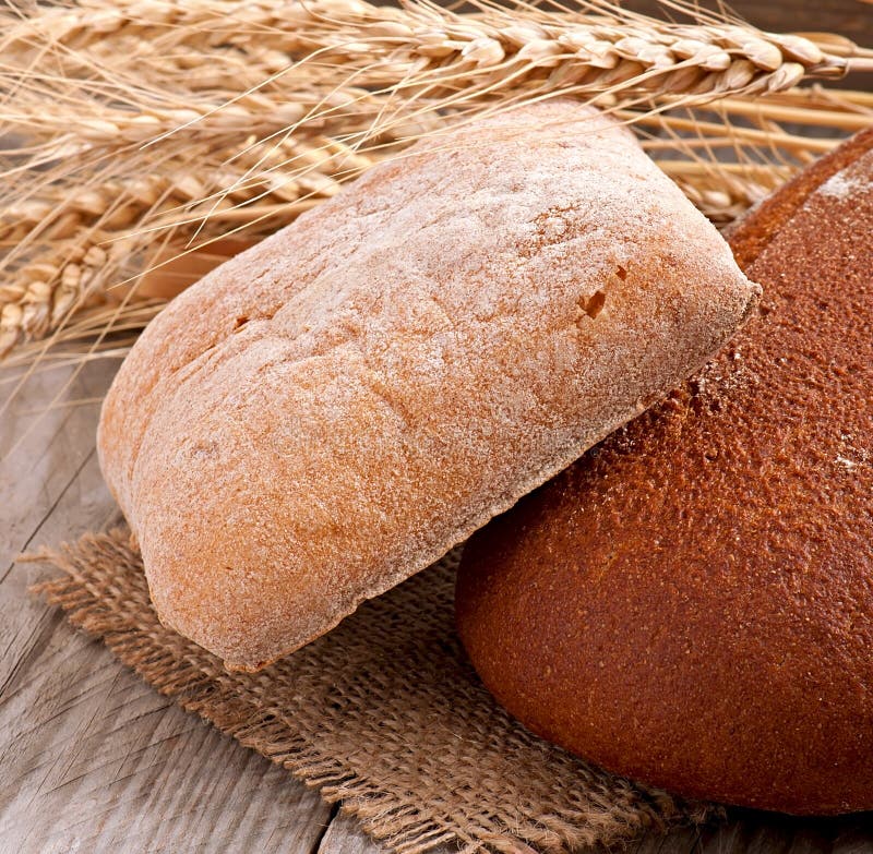 Fresh bread stock photo. Image of diet, food, grain, wooden - 48747998