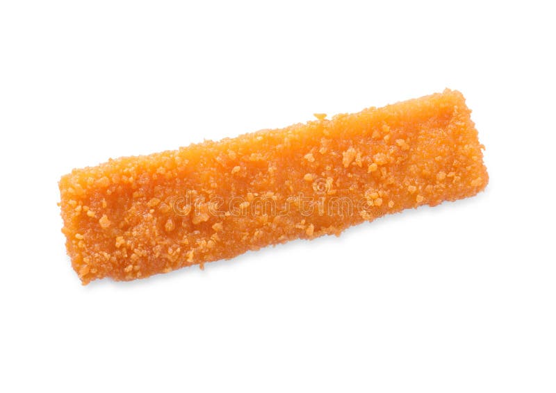 Fresh Breaded Fish Finger Isolated on White, Top View Stock Image ...