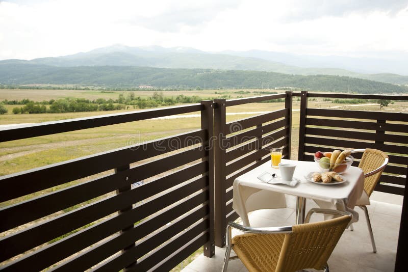 Fresh Breakfast at the Hotel Terrace Stock Image - Image of scenics ...