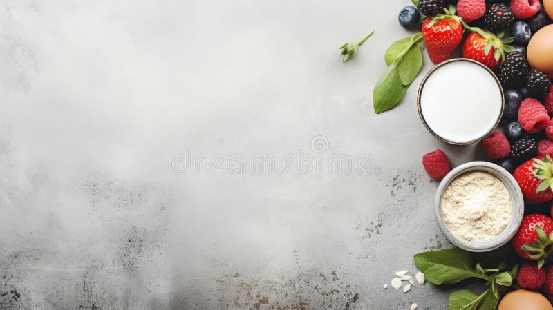 Fresh Breakfast Ingredients on a Table, Perfect for Food and Cooking ...