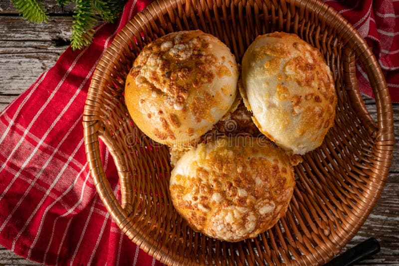 Fresh Breakfast Rolls with Cheese Stock Photo - Image of pile, bread ...