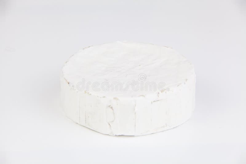 Fresh Brie Cheese with White Mold on a White Background Stock Photo ...