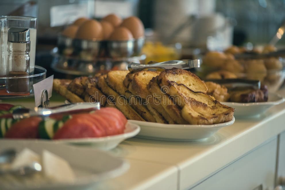 Fresh and Bright Continental Breakfast Table with Jam. Table Settings ...