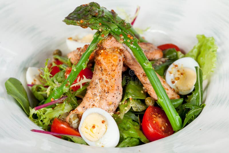 Fresh and Bright, Fish Salad from Various and Appetizing Vegetables ...