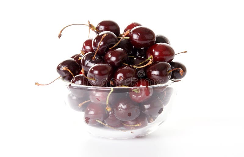 Fresh Bright Red Cherry Closeup Stock Image - Image of objects, still ...