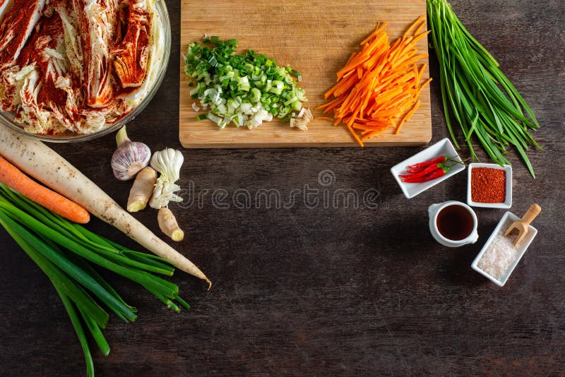 Ingredients for Kimchi stock photo. Image of fermentation - 147059938