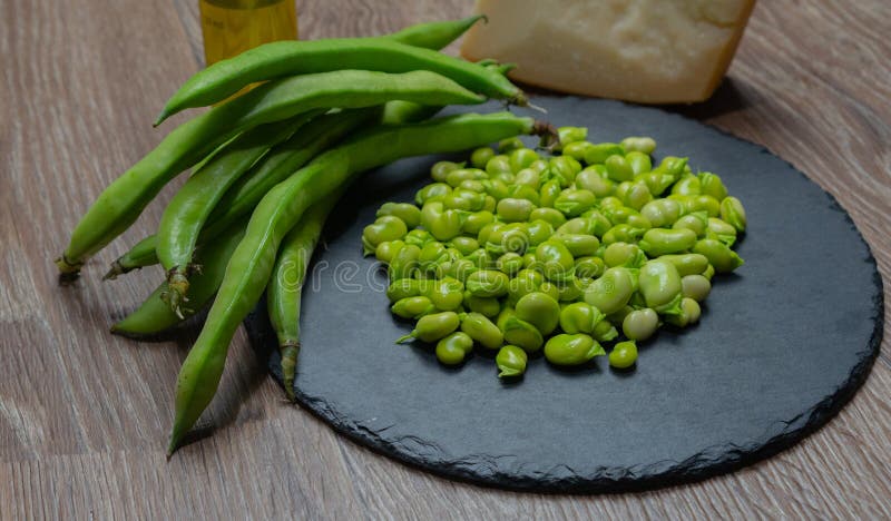 Fresh Broad Beans of Small Dimensions Typical of Sardinia Stock Photo ...