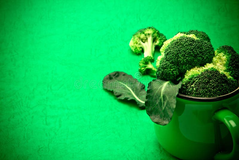 Fresh Broccoli on Green Background , Nature Green Food Concept Stock ...