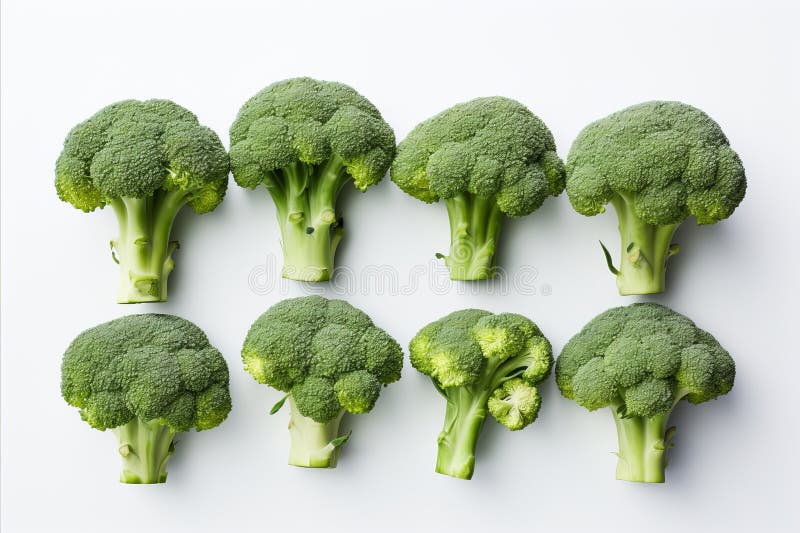 Fresh Broccoli on White Backdrop for Captivating Ads and Packaging ...
