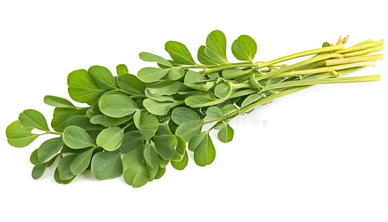 Fresh Bundle of Green Leaves on White Background Stock Illustration ...