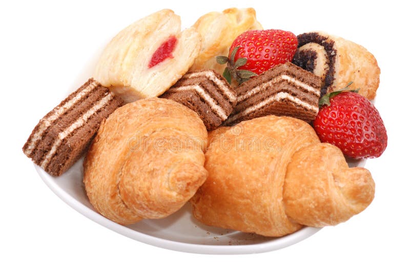 Fresh Buns on a Plate Isolated Stock Image - Image of baked, pikelet ...