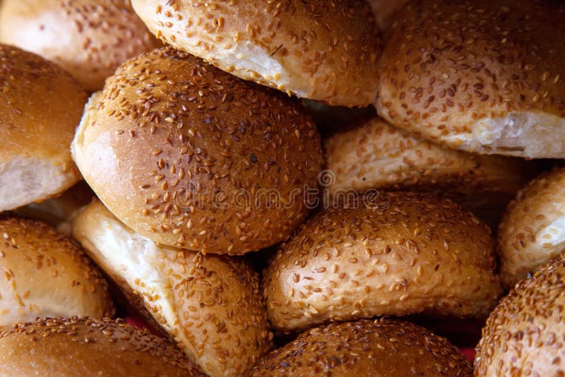 Fresh buns with sesame stock image. Image of white, french - 29194897