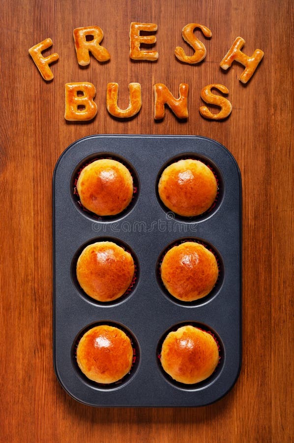 Fresh Buns of Different Sizes Stock Photo - Image of bright, view ...