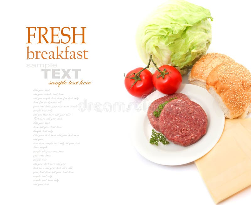 Fresh burger ingredients stock photo. Image of patty - 39436194