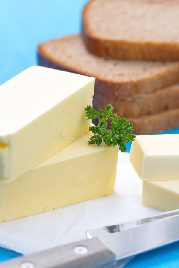 Fresh butter and bread stock image. Image of food, breakfast - 61134891