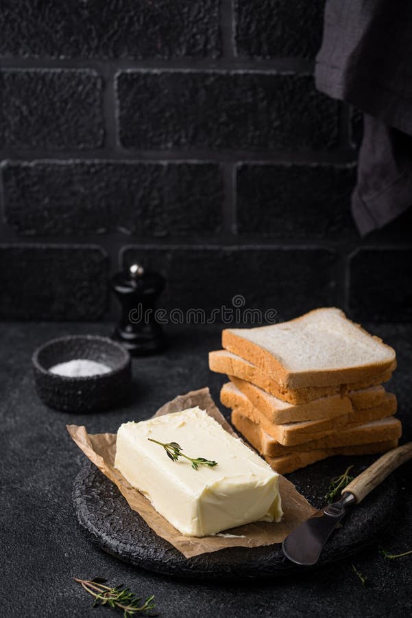 Fresh Butter on Grey Backgrouns. Stock Photo - Image of cholesterol ...