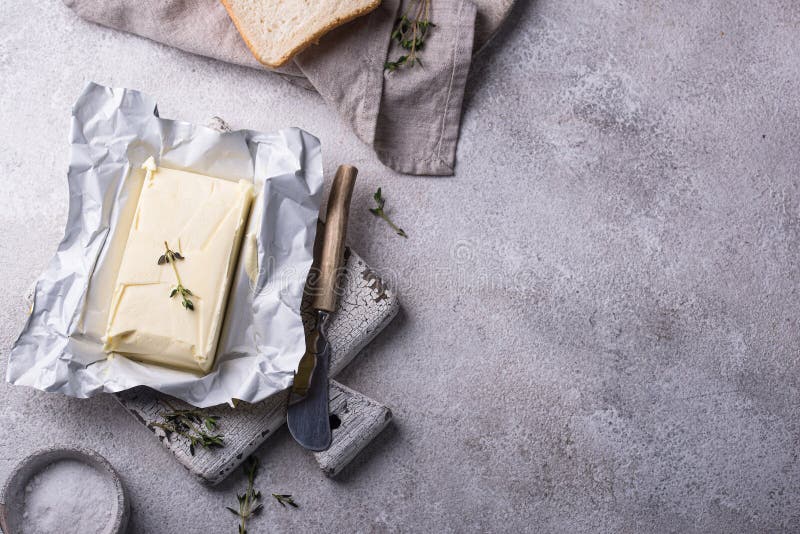 Fresh Butter on Grey Backgrouns. Stock Image - Image of cooking ...