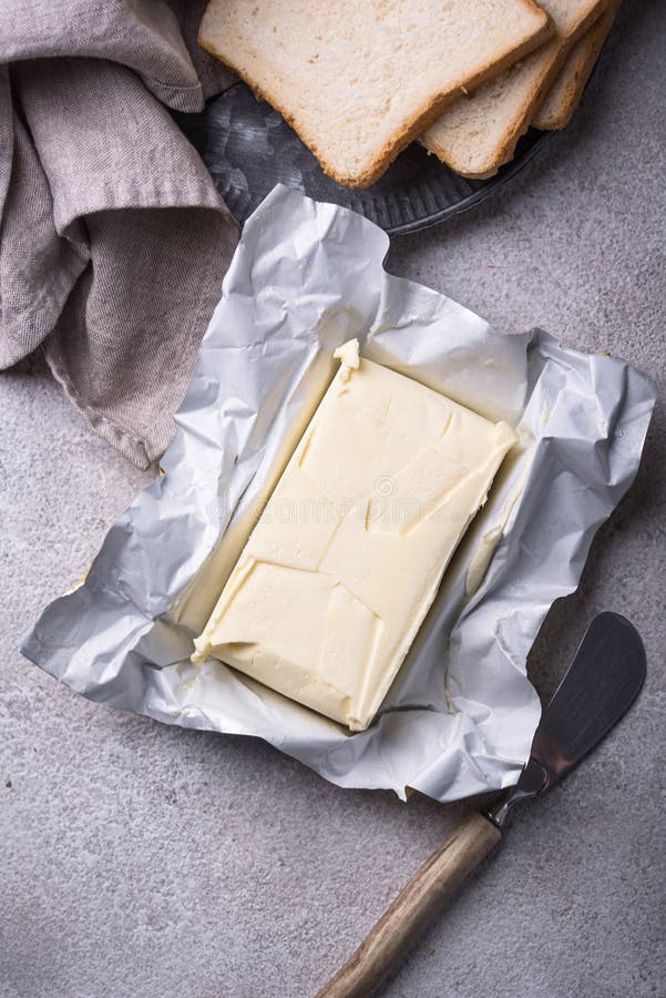 Fresh Butter on Grey Backgrouns. Stock Image - Image of delicious, food ...