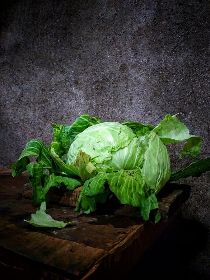 Fresh Cabbage with Grey Background Stock Photo - Image of herb ...