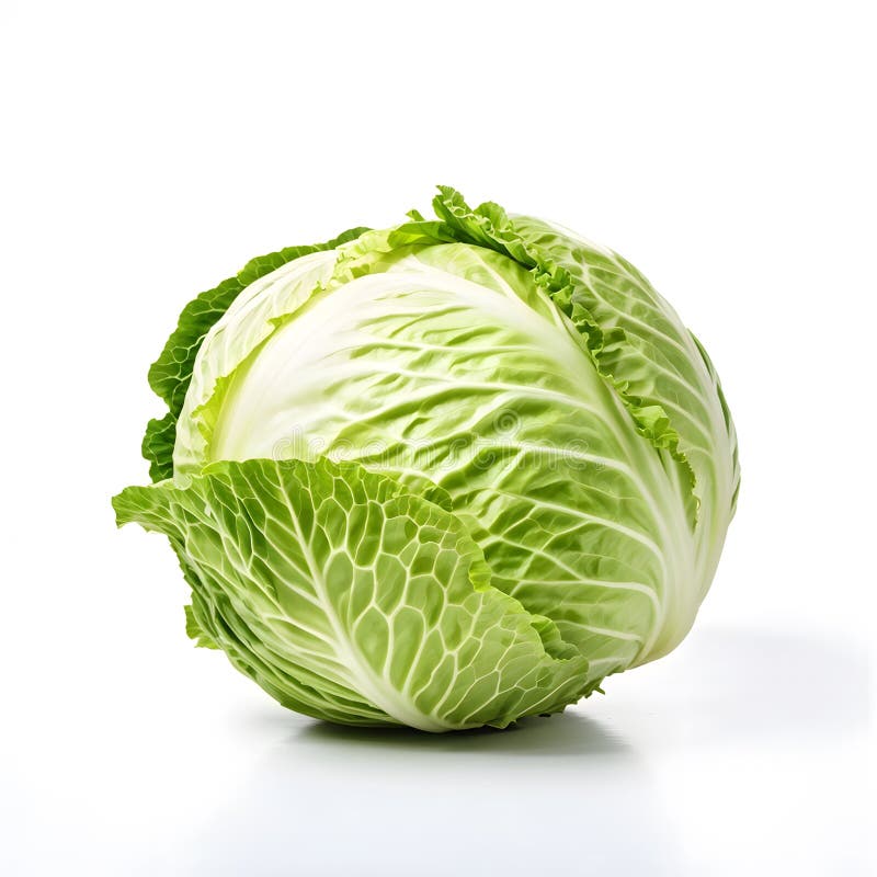 Cabbage Isolated on White Background Stock Illustration - Illustration ...
