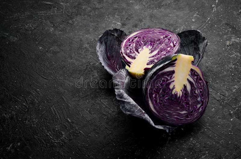 Fresh Cabbage. Fresh Sliced Purple Cabbage Stock Image - Image of table ...