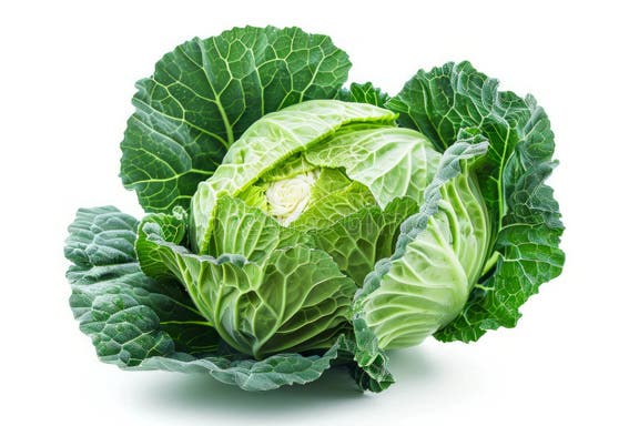 Fresh Cabbage on White Surface. Artificial Intelligence Image Stock ...