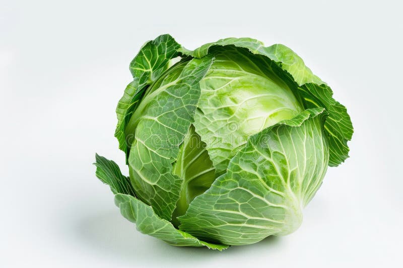 Fresh Cabbage on White Surface. Artificial Intelligence Image Stock ...