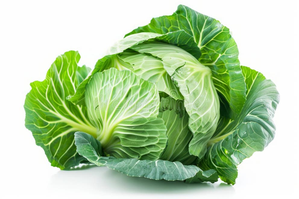 Fresh Cabbage on White Surface. Artificial Intelligence Image Stock ...