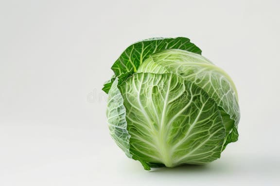Fresh Cabbage on White Surface. Artificial Intelligence Image Stock ...
