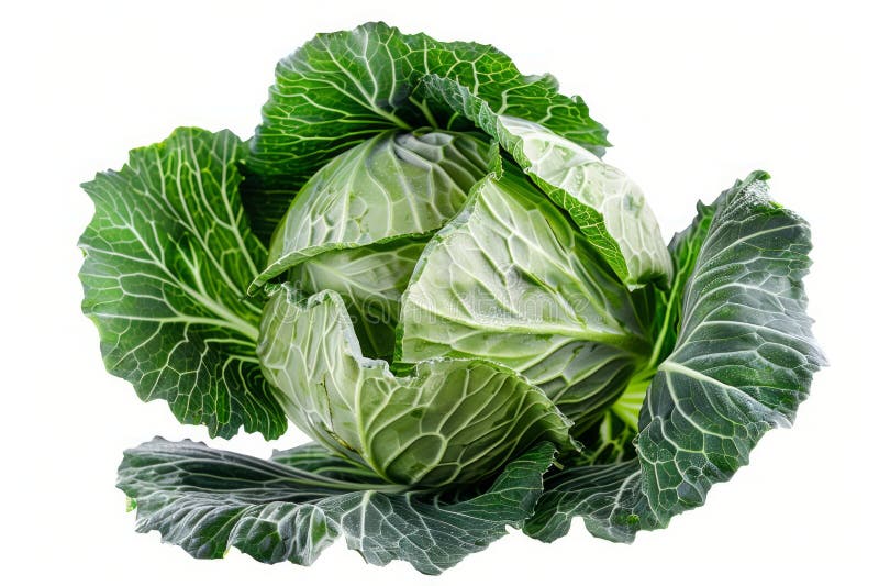 Fresh Cabbage on White Surface. Neural Network AI Generated Stock Image ...